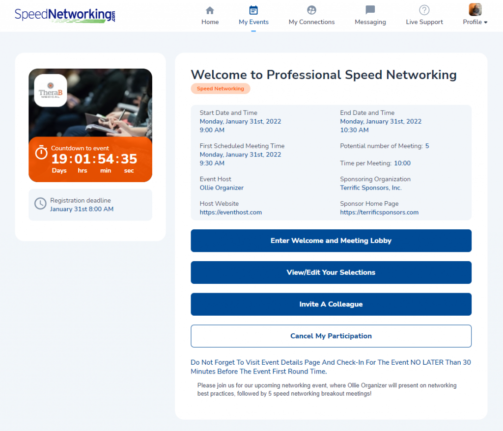Virtual Speed Networking - Speed Networking